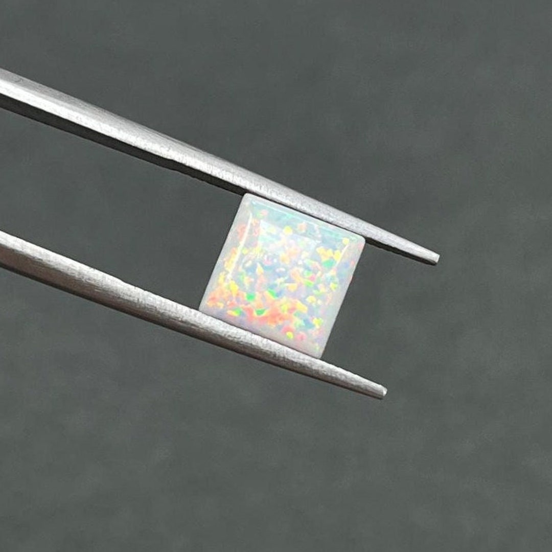 Lab-grown Opal Square Cabochon, Lab Created Opal, Square Shape Opal ...