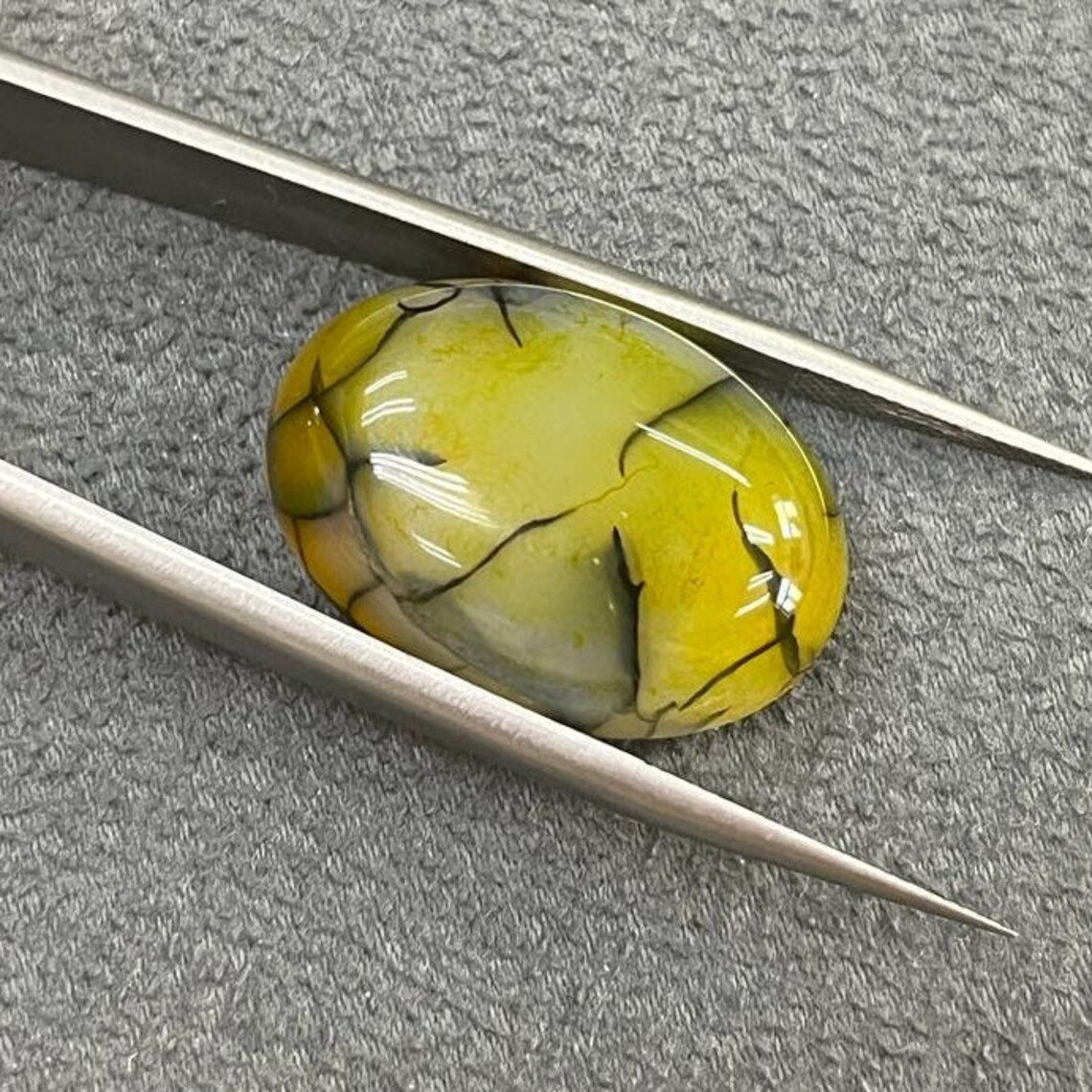 Natural Oval Yellow Dragon Vein Agate ,loose Natural Gemstone, Dragon ...