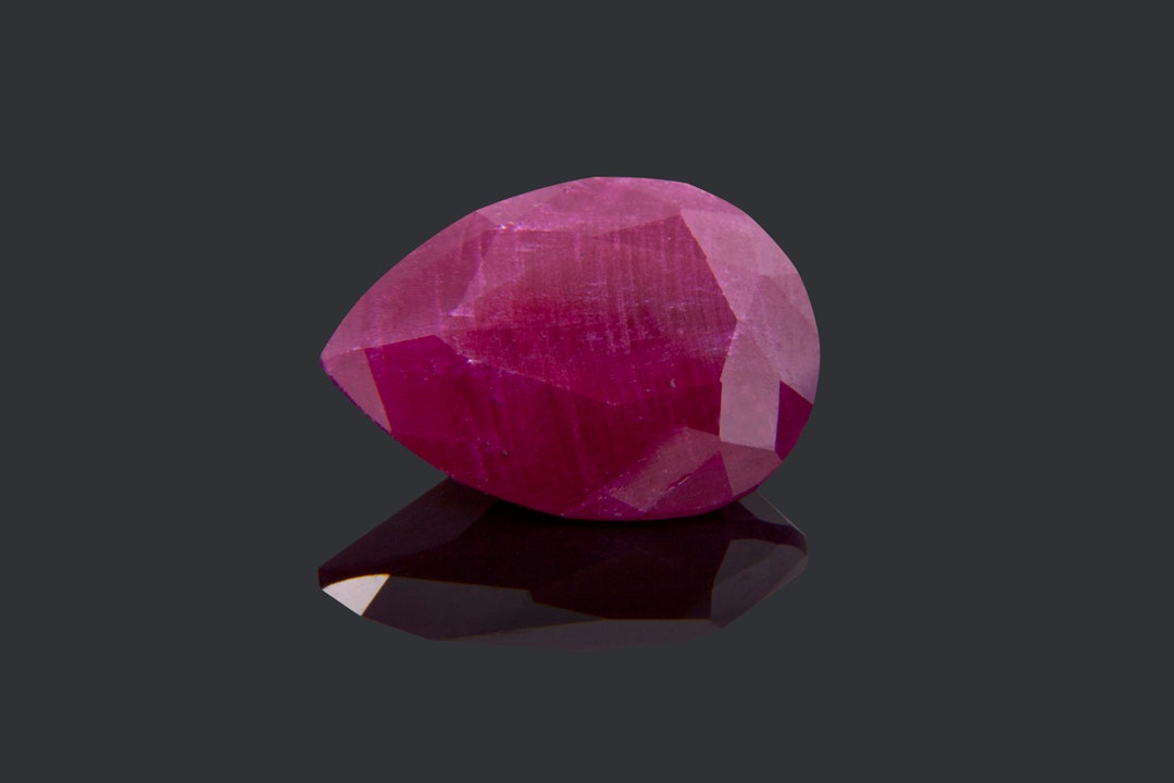 Red Ruby Gemstone, Pear Shape, Red Ruby Loose Stone , Heart Chakra ...