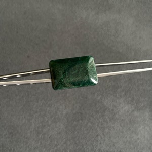 Natural Moss Agate Rectangle Shape Cabochon Loose Gemstone , Rectangle ...