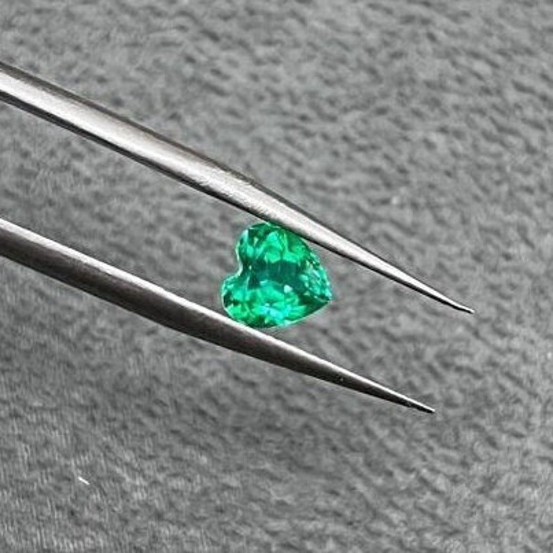Lab Grown Heart Cut ,columbian Emerald, Hydrothermal Emerald, Vivid Deep Green Emerald Loose ...