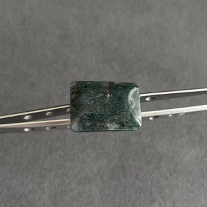 Natural Moss Agate Rectangle Shape Cabochon Loose Gemstone , Rectangle ...