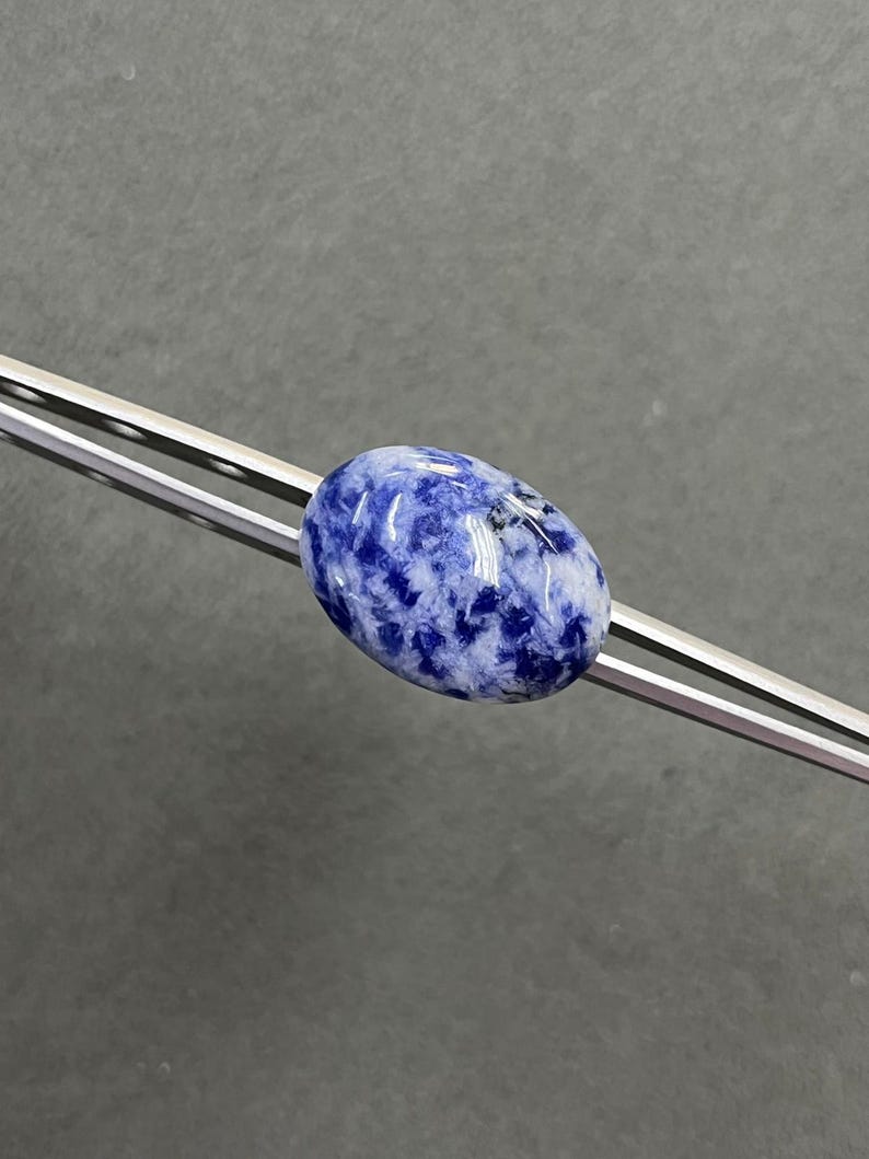 Natural Sodalite Cabochon, Blue White Oval Loose Gemstone, Flat Back ...