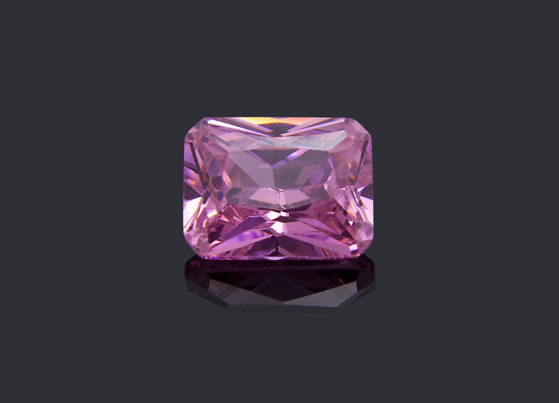 Octagon Princess Cut Pink Color Cubic Zirconia CZ Octagon - Etsy