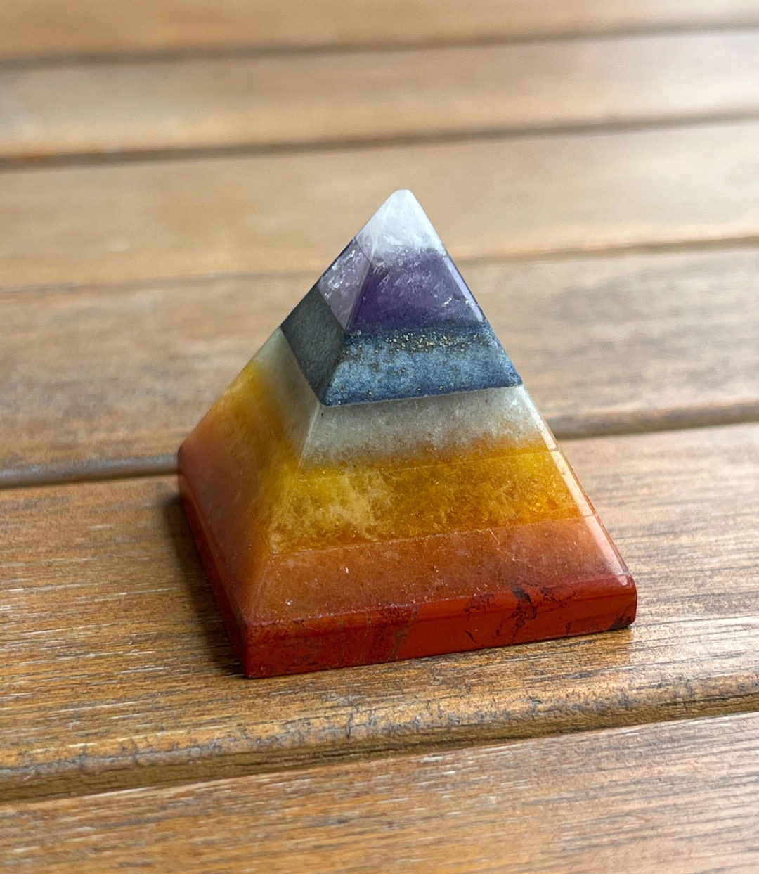 Seven Chakra Stone Pyramid ,seven Chakra Natural Crystal Palm Stone ...