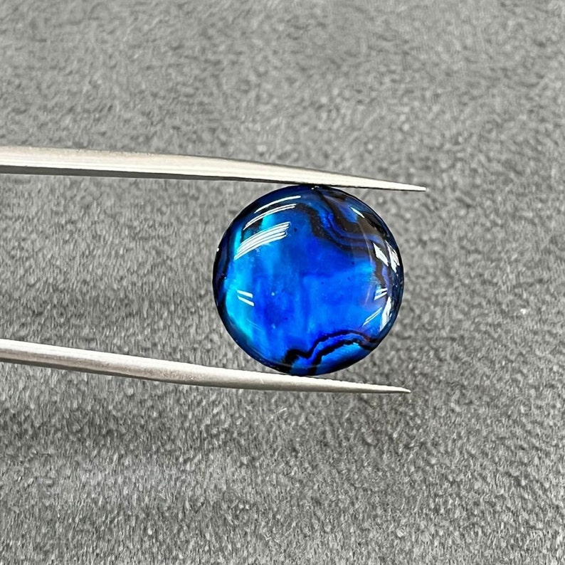 Blue Abalone Shell Cabochon, Round Gemstone, Jewelry Making (6mm-25mm ...