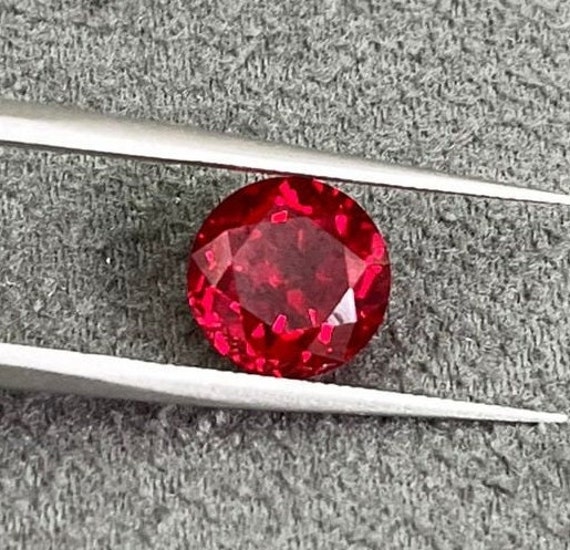 Lab Grown Red Ruby Hydrothermal Round Loose Gemstone Red - Etsy