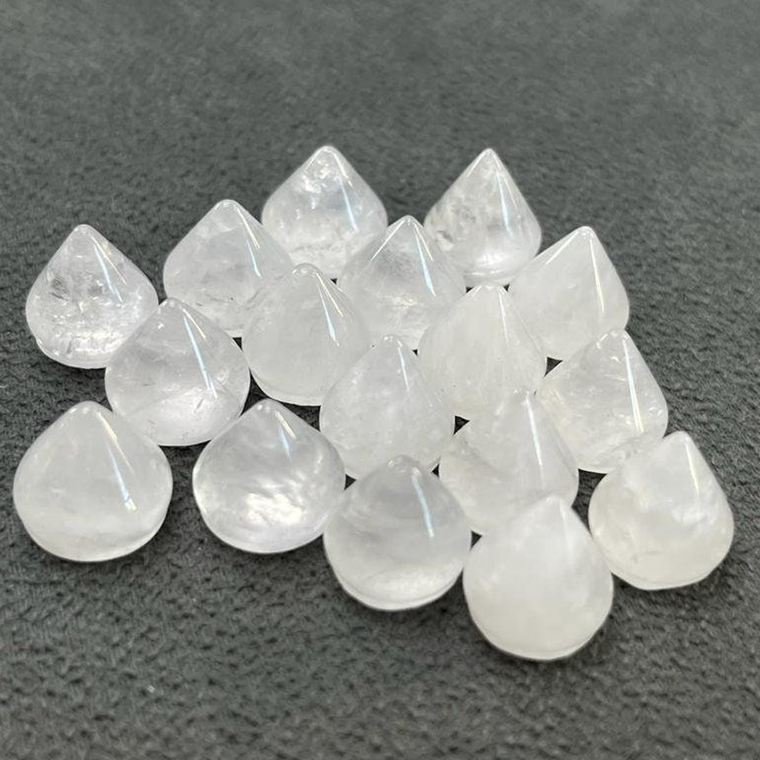 10 Pcs Natural Quartz Cabochon ,round Cone Gemstone Cabochon , Quartz ...