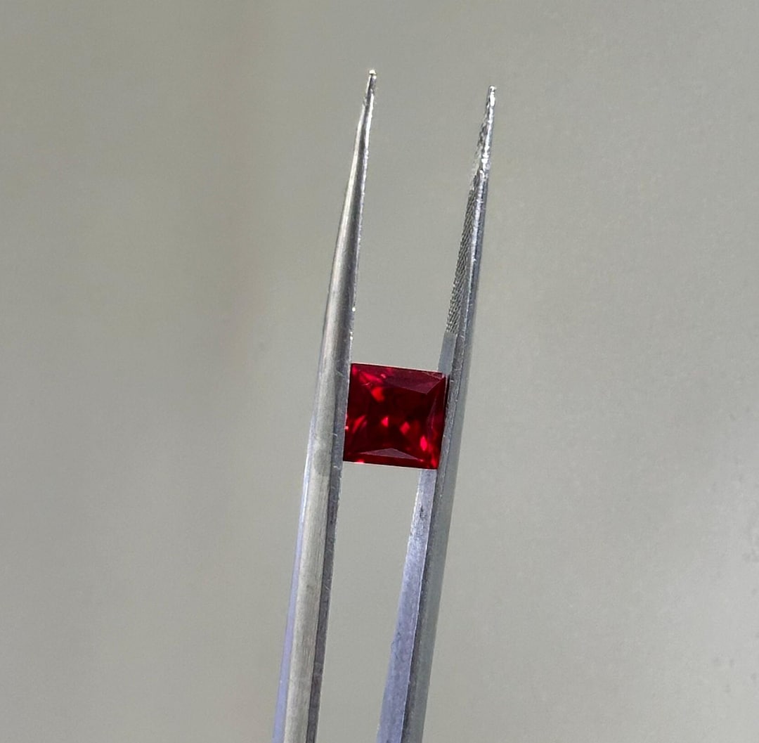 Lab Grown Red Ruby Square Gemstone 5mm 6mm, Hydrothermal Ruby, July ...