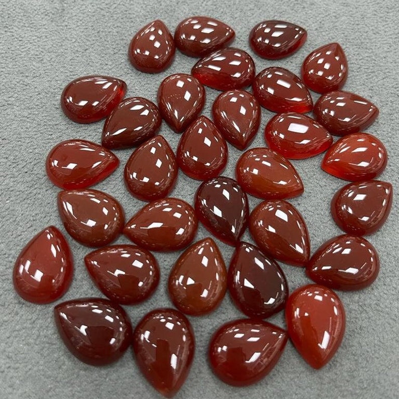 Natural Red Carnelian Pear Cabochon, Pear Shape , Loose Natural ...