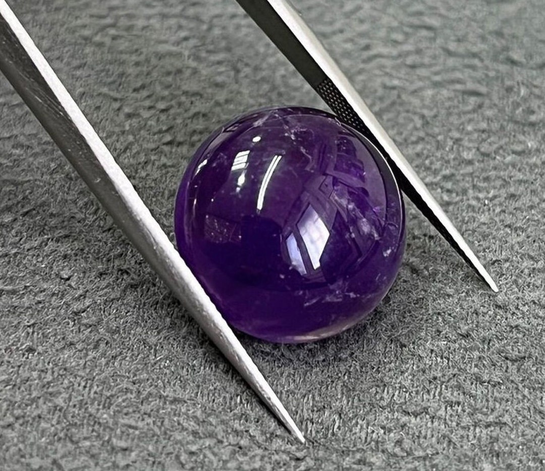 Natural Amethyst Round Cabochon, Loose Natural Gemstone, Amethyst 6mm ...
