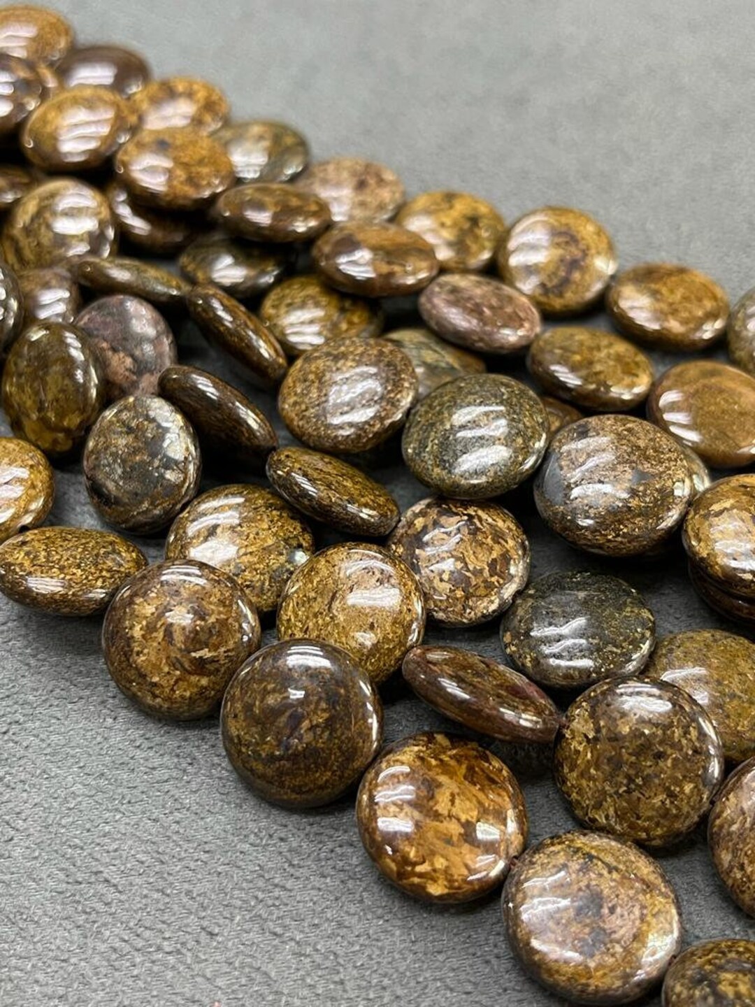Superior Quality, Natural Bronzite Beads , Natural Brown Stone With ...