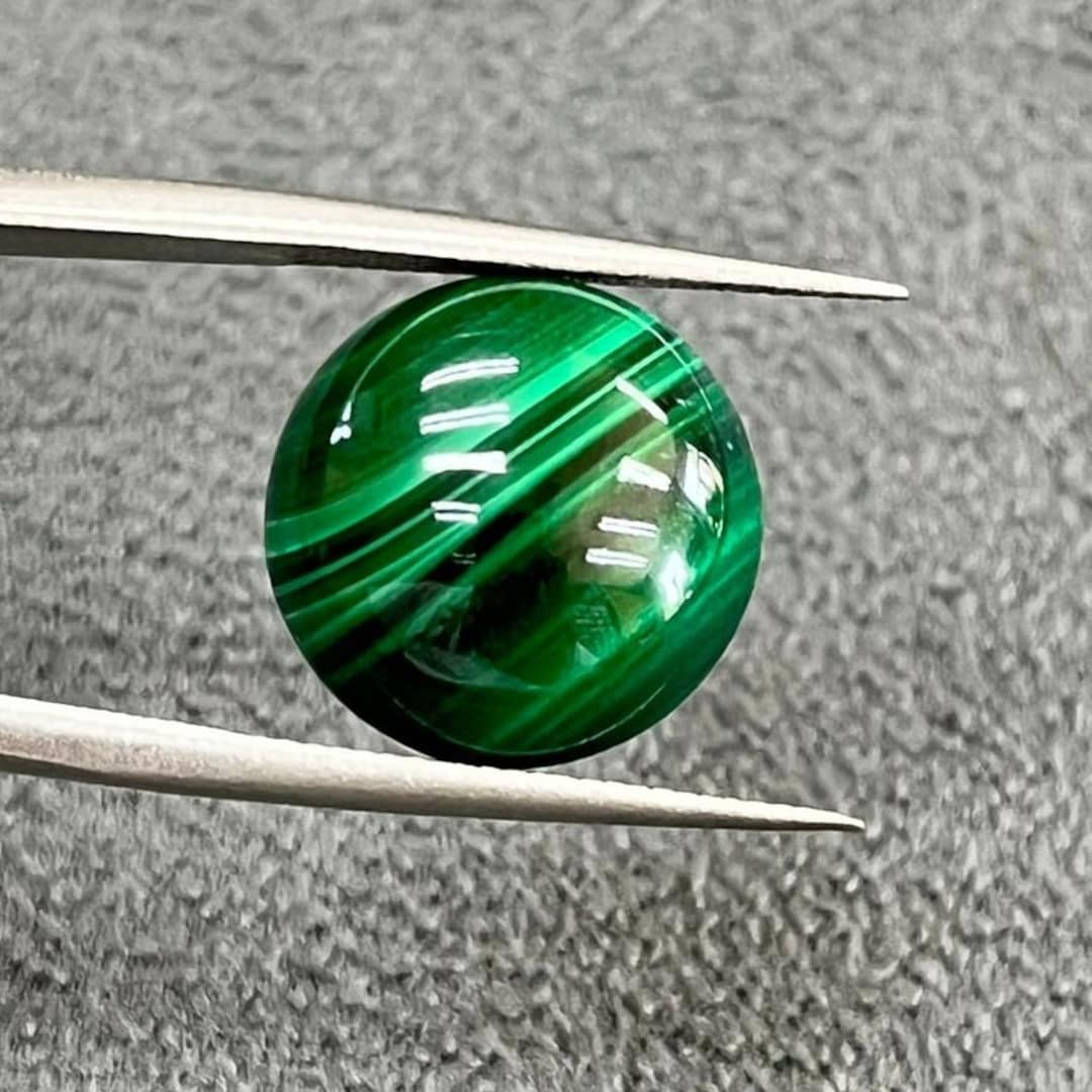 Natural Malachite Round Cabochon, Loose Natural Gemstone, Malachite 6mm ...
