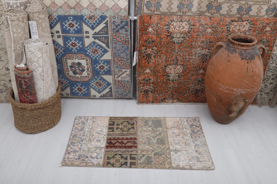 2x4 Old Rug, Vintage Rug, 2x4 Turkish Rug, Door Mat Rug, Small Rug ...