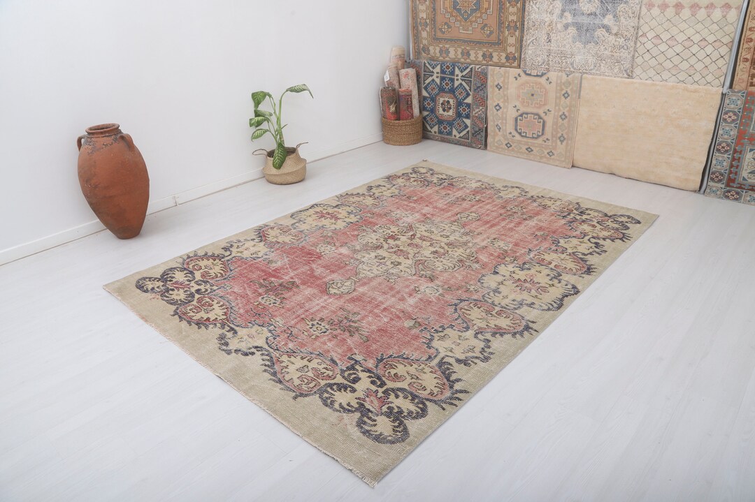 7x9 Oversize Rug,oushak Rug,7x9 Vintage Rug,wool Rug,turkish Oversize ...