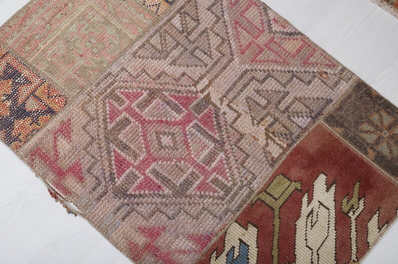 Vintage Turkish Mini Rug: Cotton Wool Doormat (3.1 X 2.2 Ft) - Etsy UK