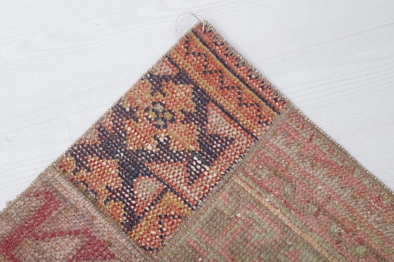 Vintage Turkish Mini Rug: Cotton Wool Doormat (3.1 X 2.2 Ft) - Etsy UK