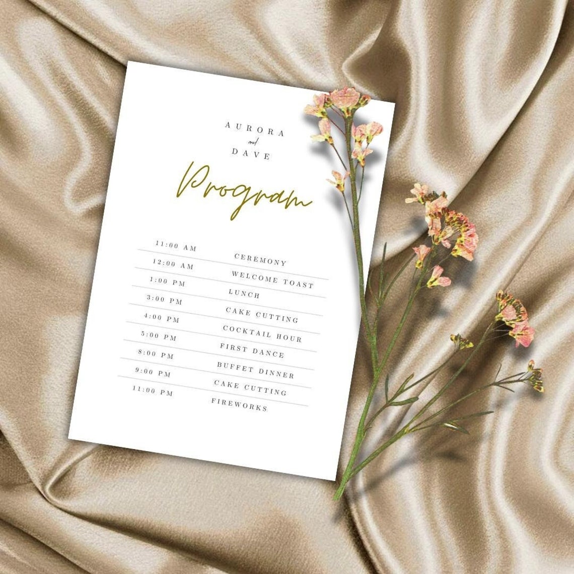 Custom Wedding Infographic Program Canva Template Wedding Itinerary ...