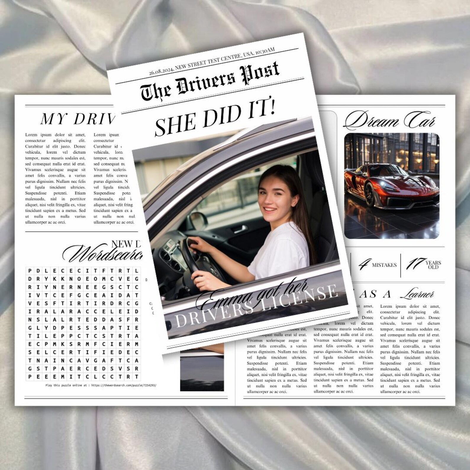 Custom Canva Driving Test Newspaper Template, Congratulations You Have ...