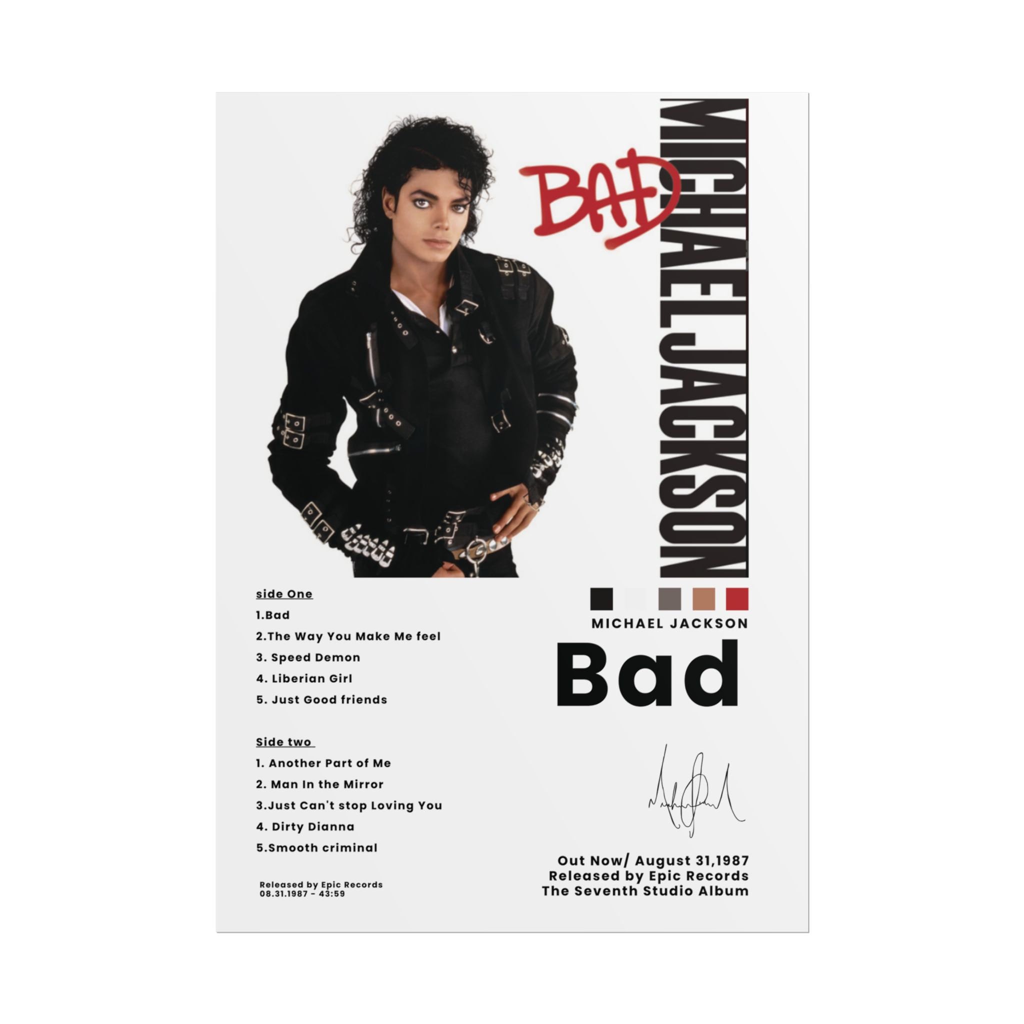 Michael Jackson Bad light Poster - Etsy