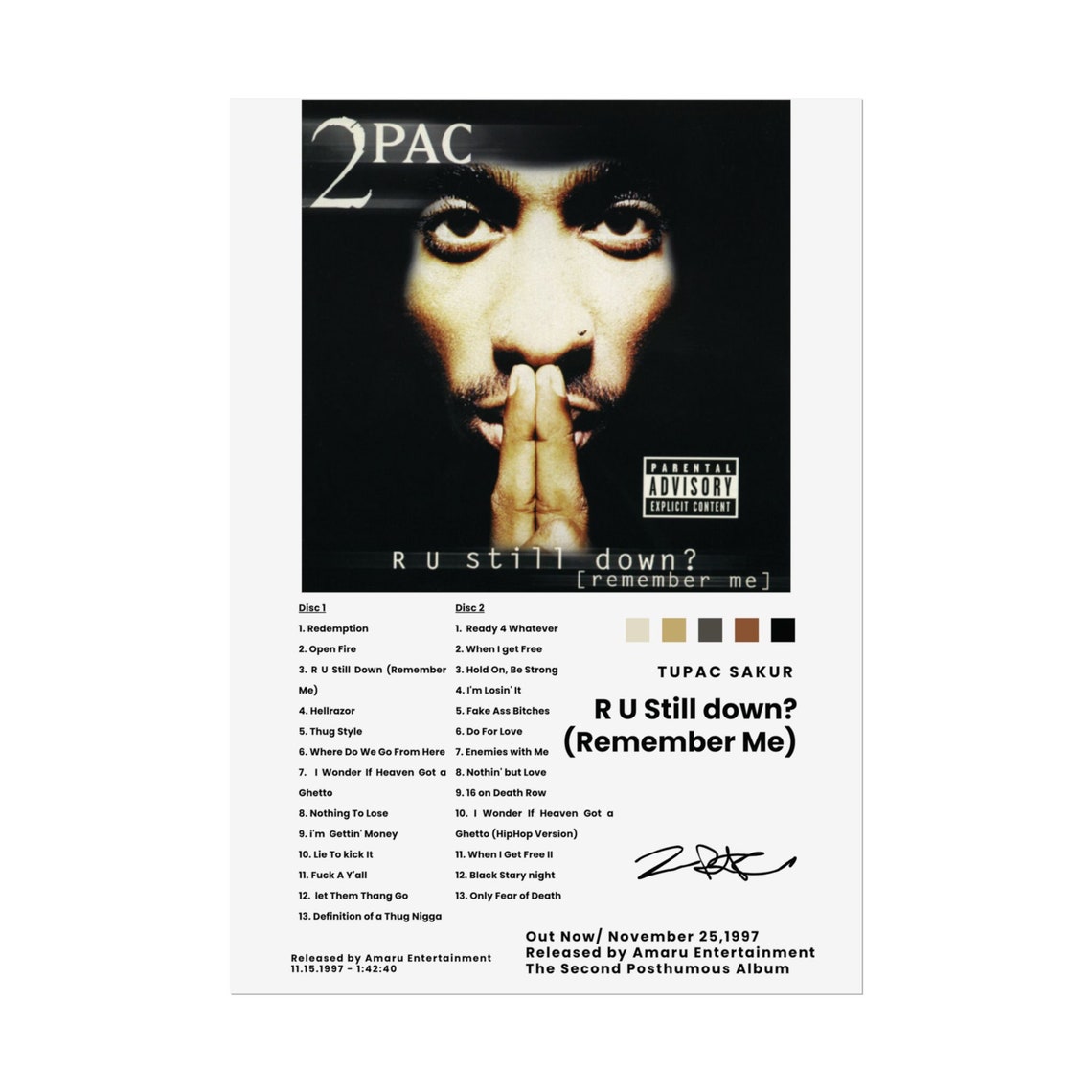 2pac R U Still Down remember Me light Poster - Etsy