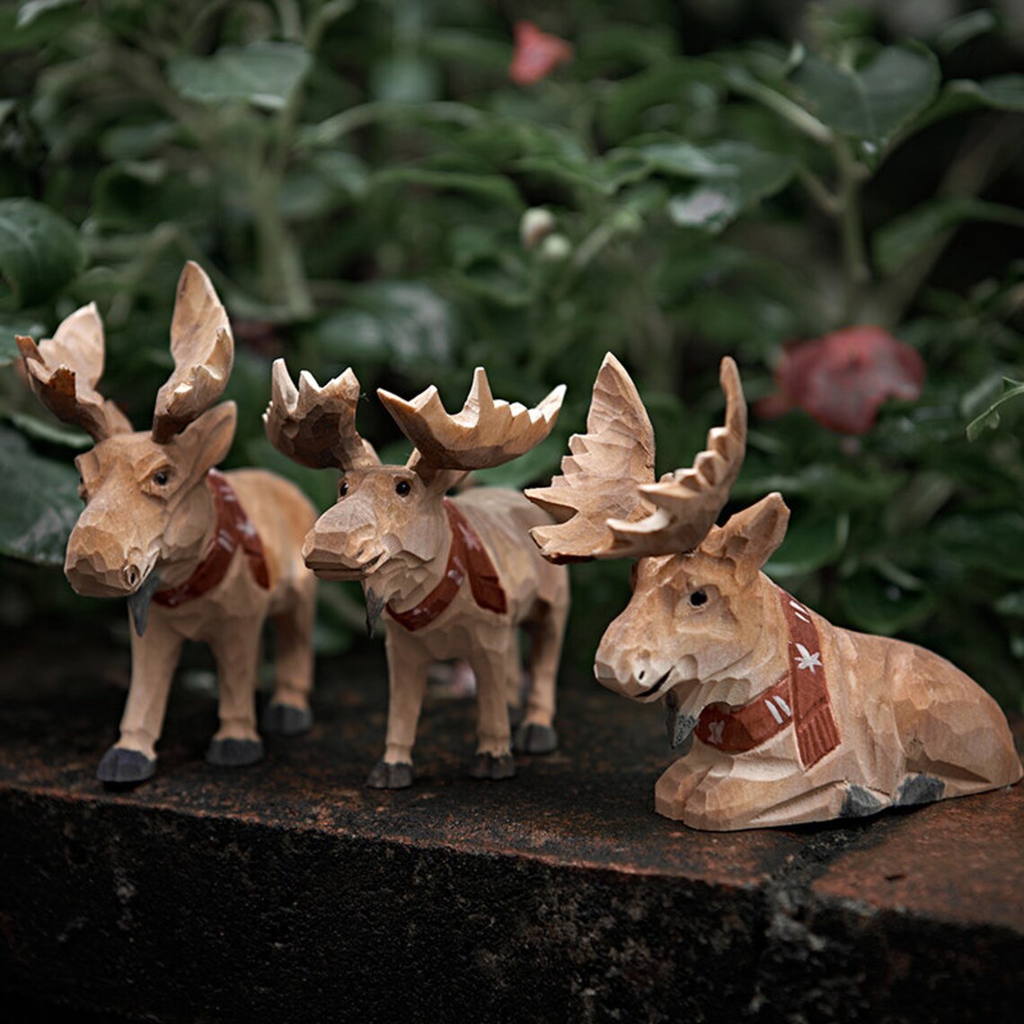 Keller-reindeer Christmas Reindeer-pure Handmade Wood Carving - Etsy
