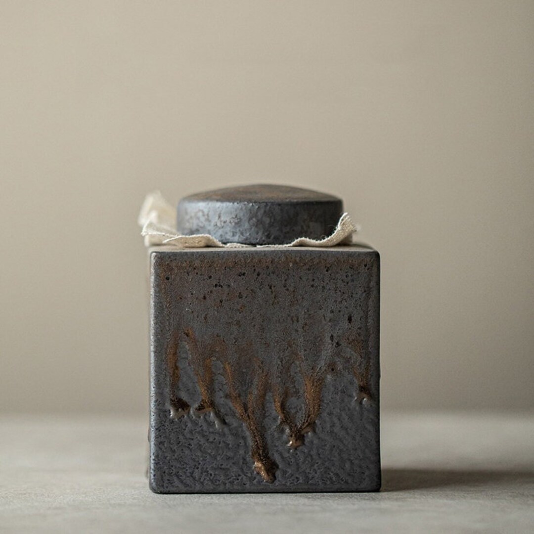 Ceramic Tea Caddy Pottery Tea Canisters Storage Tea Or Food Etsy