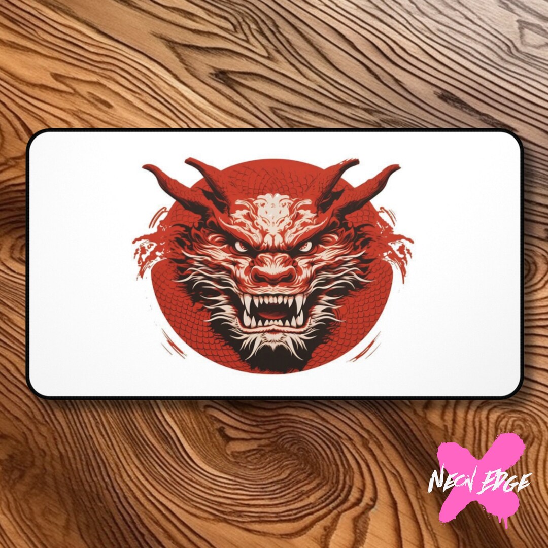 Oni Desk Mat Japanese Gaming Desk Pad Dragon Computer Mouse - Etsy