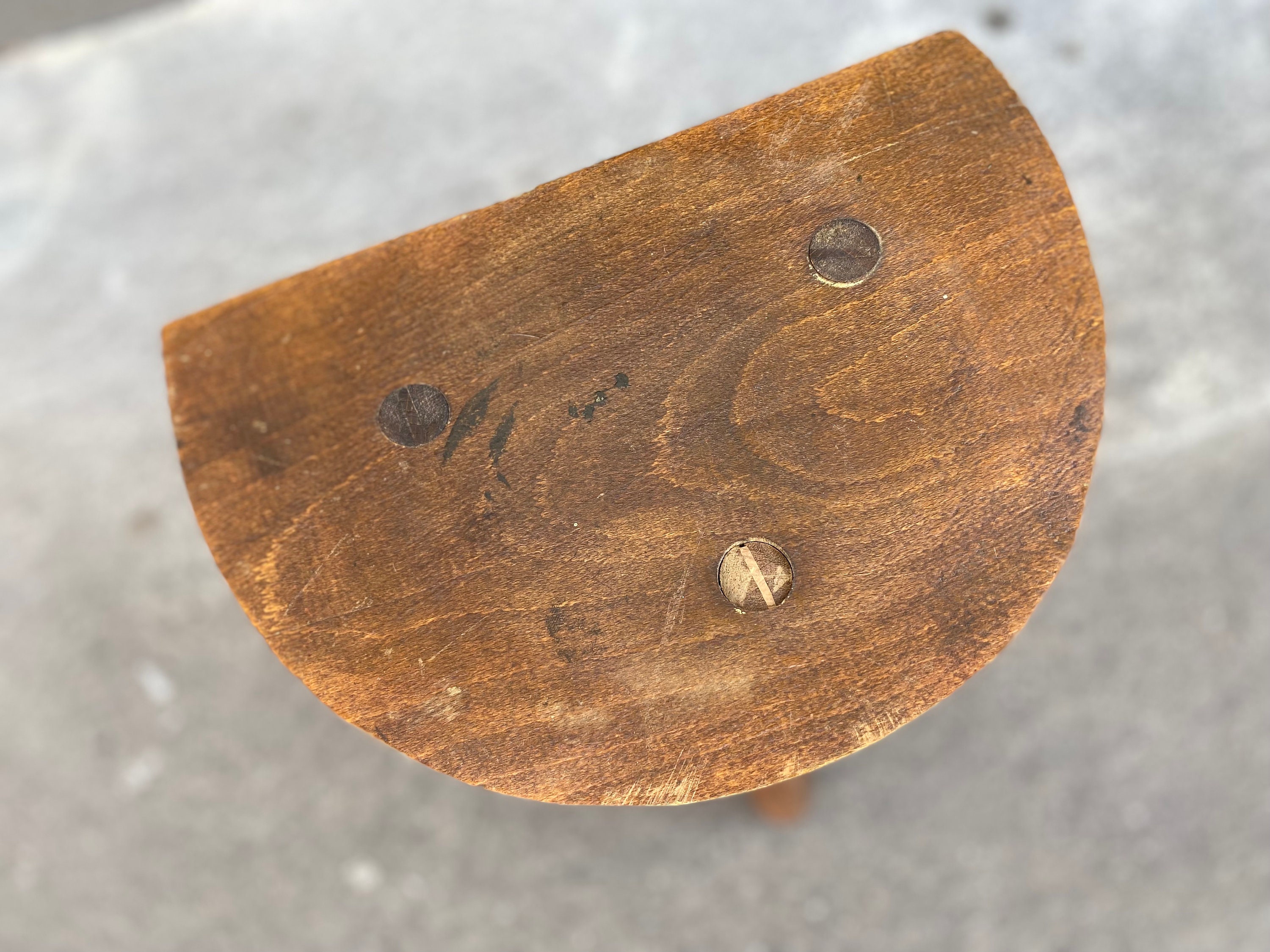 French Antique Farmhouse Stool in Varnished Dark Wood Rustic - Etsy
