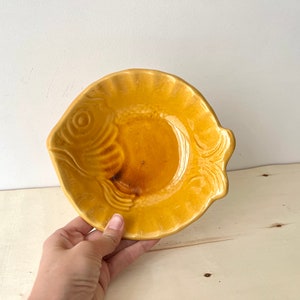 Small Fish Bowl in Yellow Ceramic, Vallauris French Manufacture ...