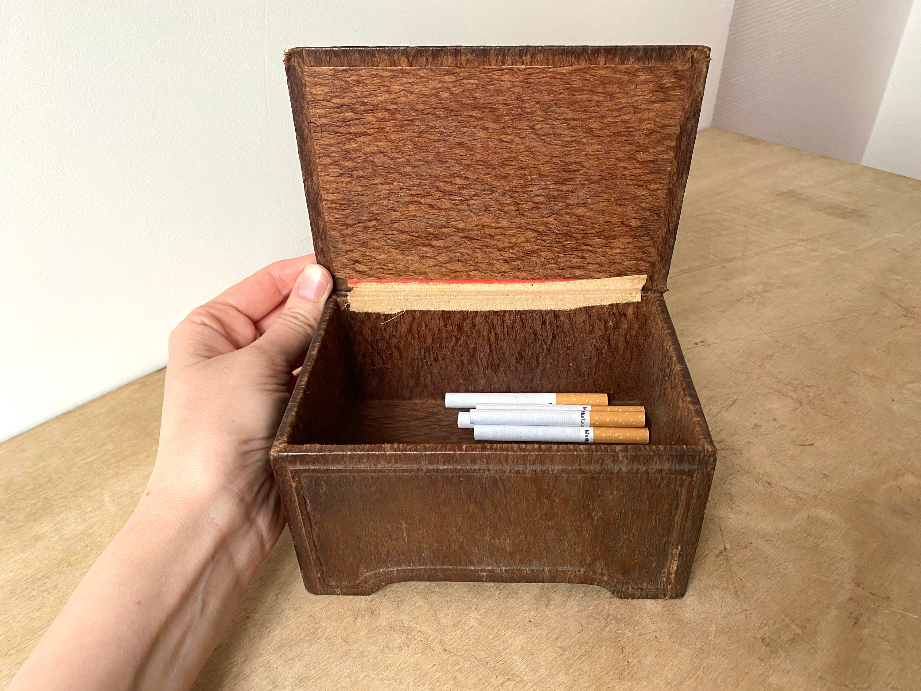 French Wooden Cigarette Box From 30s, Antique Cigar Case - Etsy