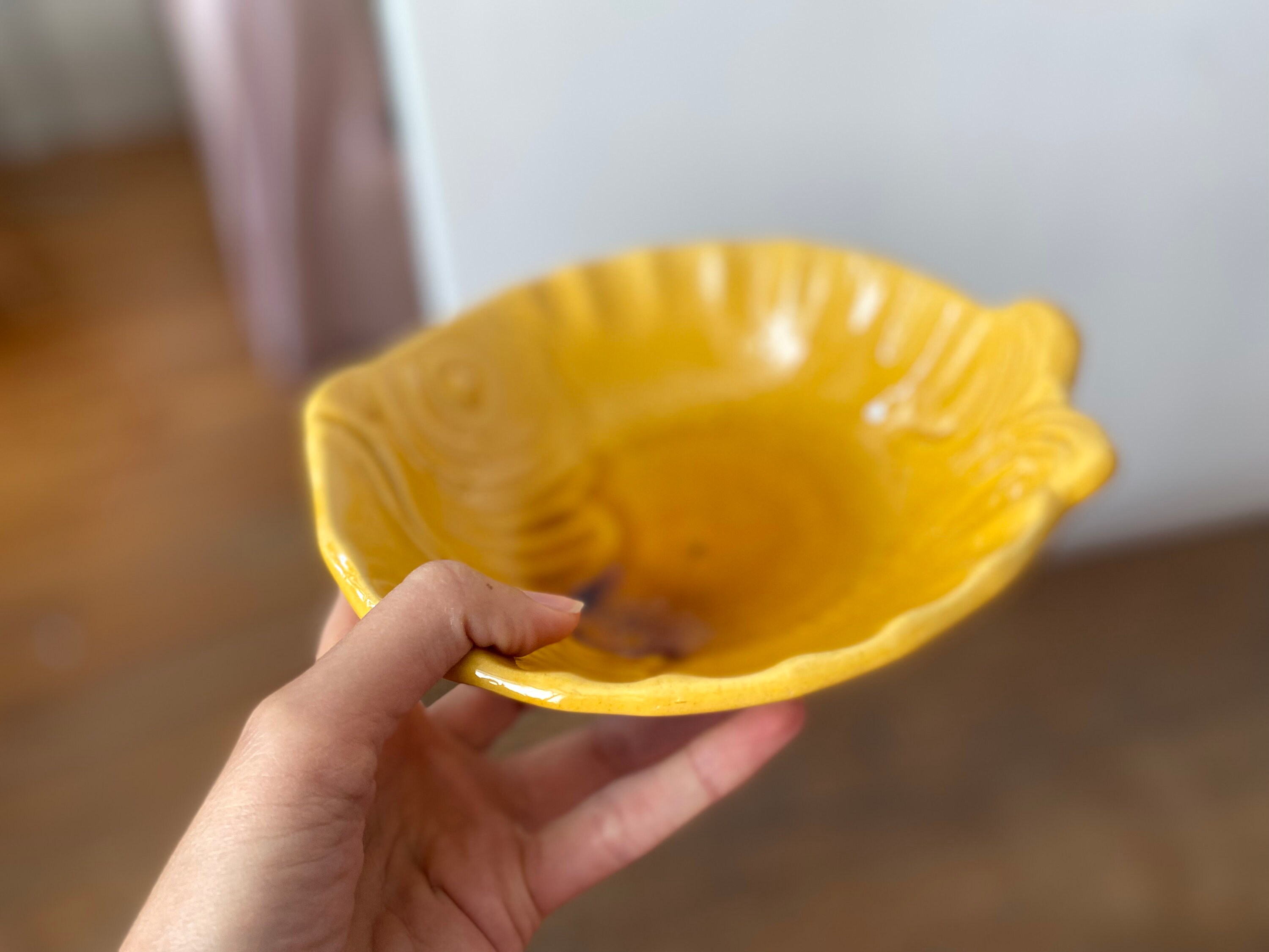 Small Fish Bowl in Yellow Ceramic Vallauris French - Etsy