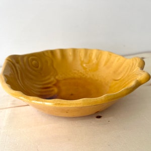 Small Fish Bowl in Yellow Ceramic, Vallauris French Manufacture ...