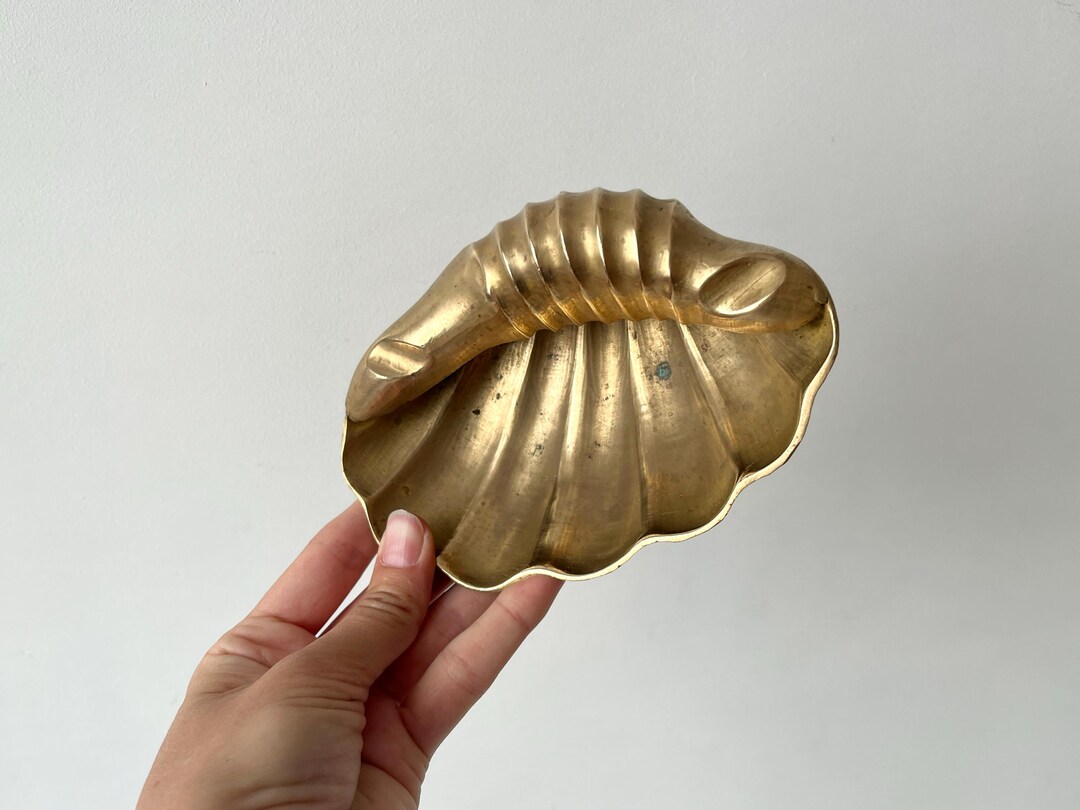 Vintage Brass Clam Shell Ashtray, 1960s Trinket Bowl Shell - Etsy