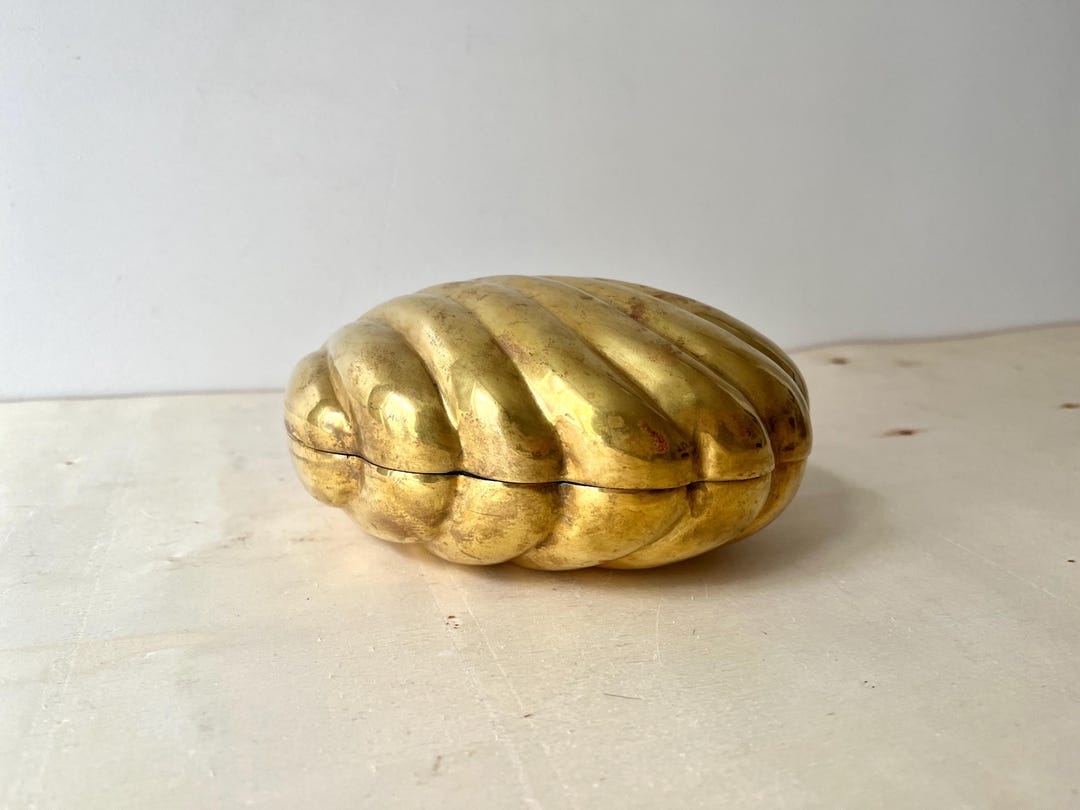 Antique Brass Clam Shell Box, Art Deco Jewelry Box - Etsy