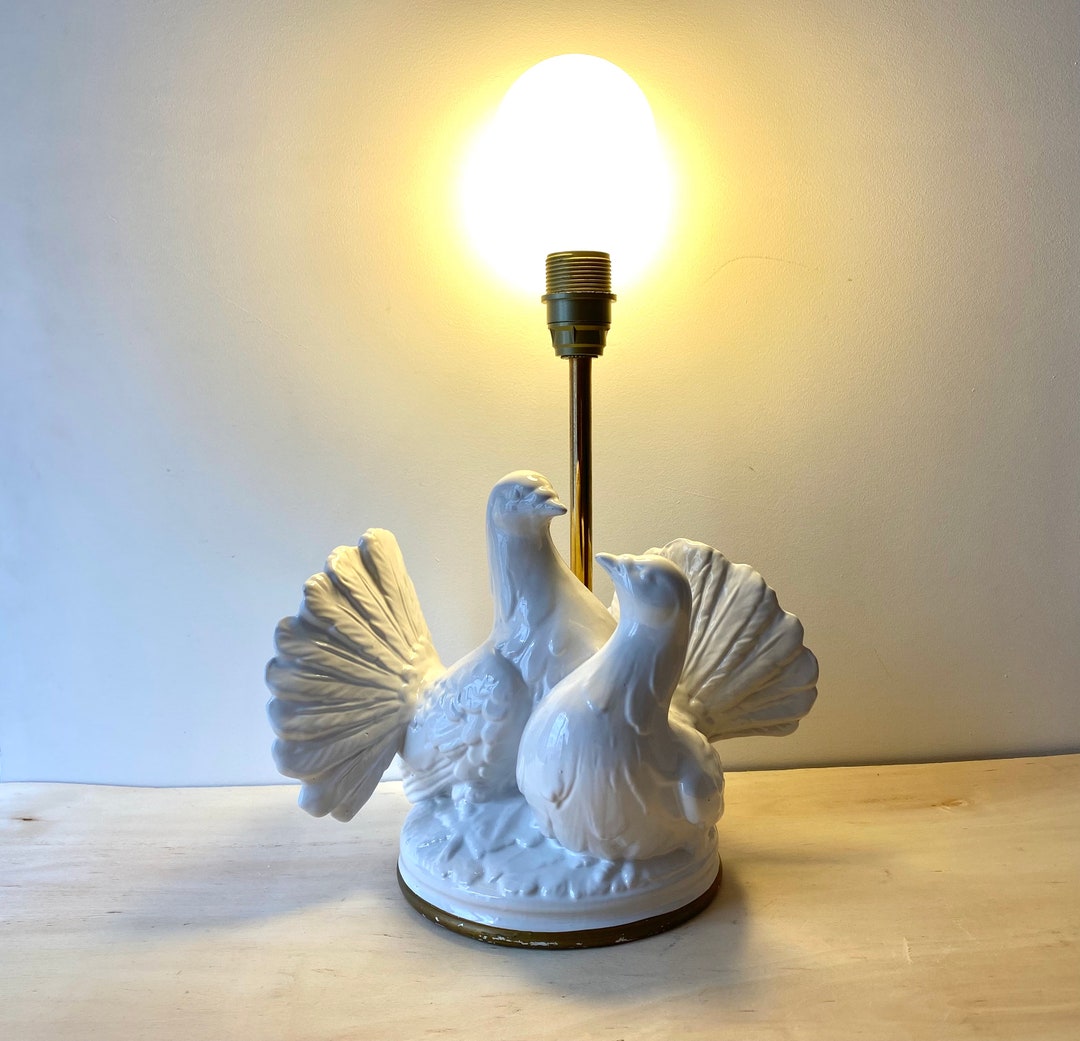 Vintage doves Table Lamp in Ceramic 70s, Vintage Italian Bird Lighting ...