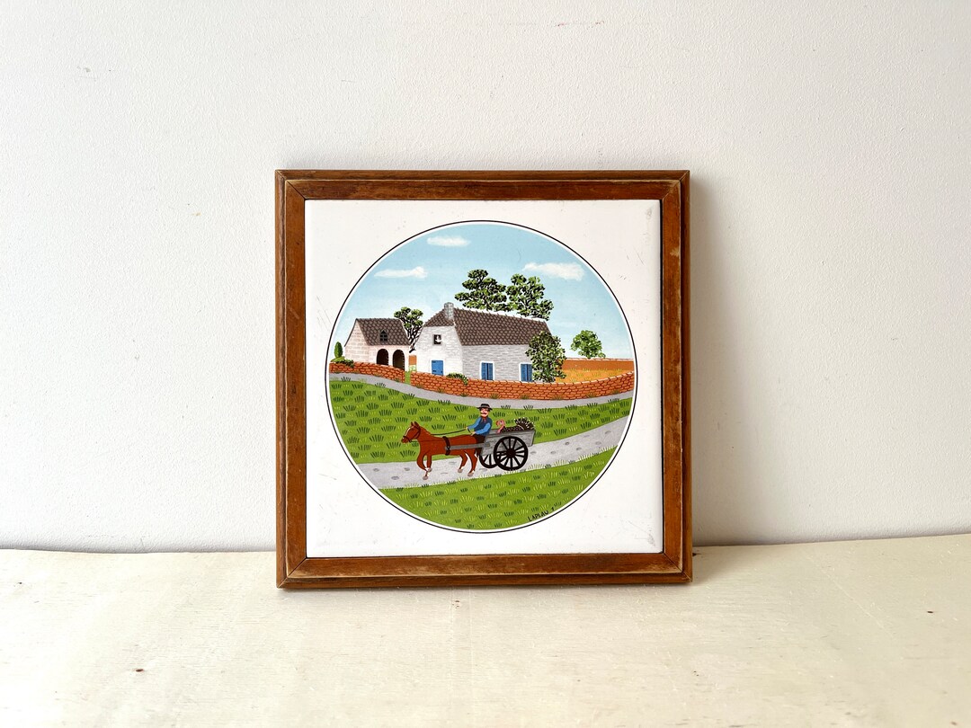 Villeroy&boch Naïf Ceramic Tile Trivet, Vintage Kitchen Wooden Trivet ...