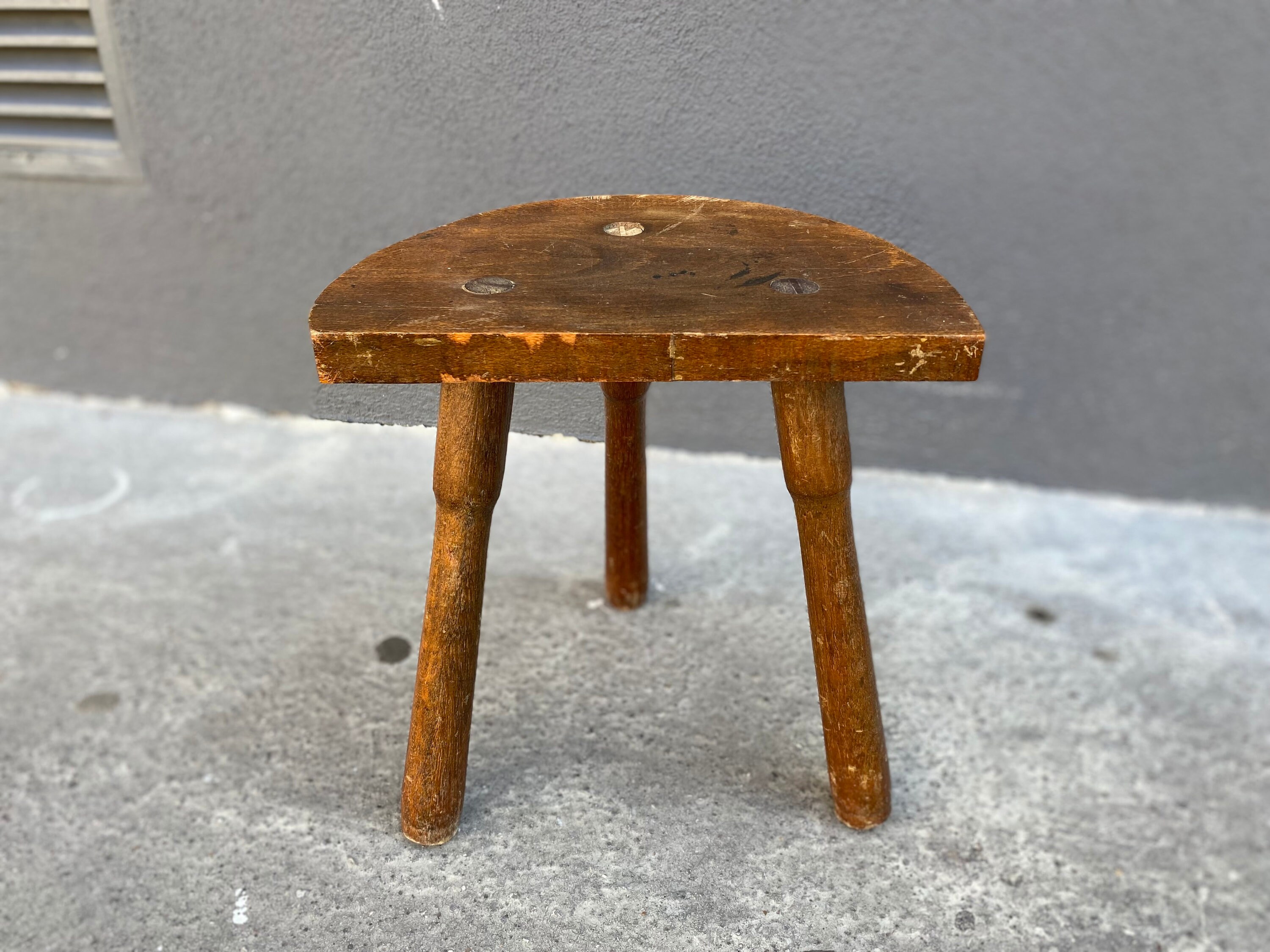 French Antique Farmhouse Stool in Varnished Dark Wood Rustic - Etsy