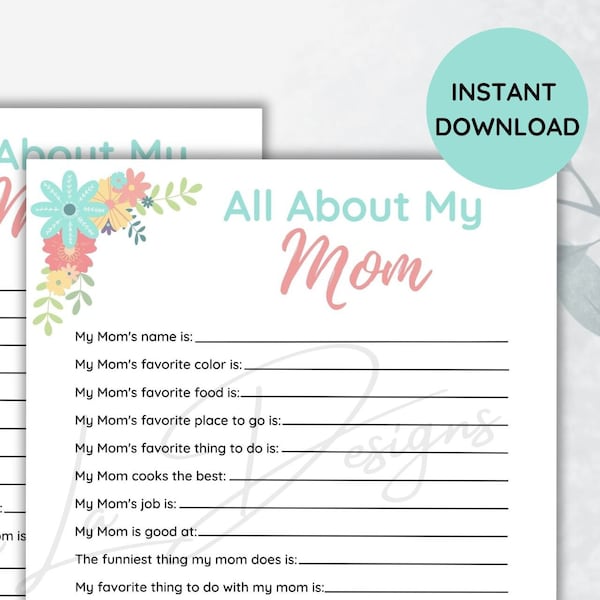 All About My Mom - Etsy
