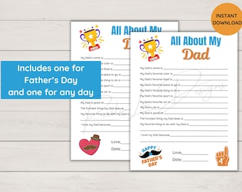 All About My Great Grandpa Printable Fathers Day Gift Great Grandpa ...