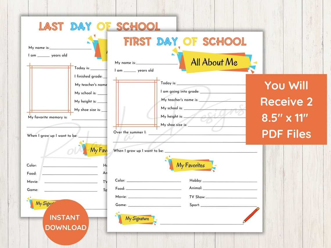 All About Me Printable | Back to School | First Day of School | Last ...