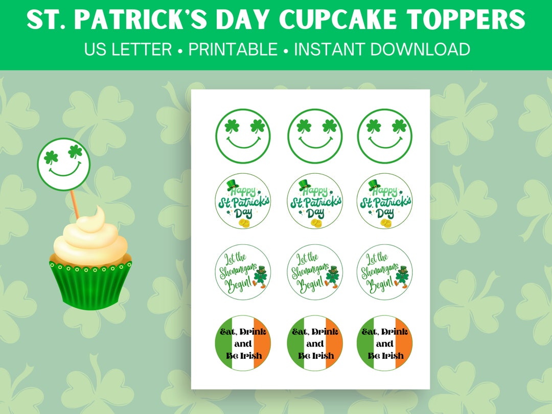 St. Patrick's Day Cupcake Toppers - Etsy