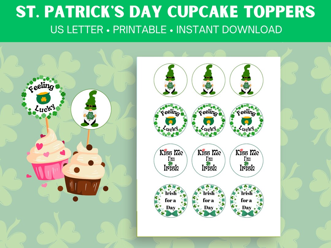 St. Patrick's Day Cupcake Toppers - Etsy