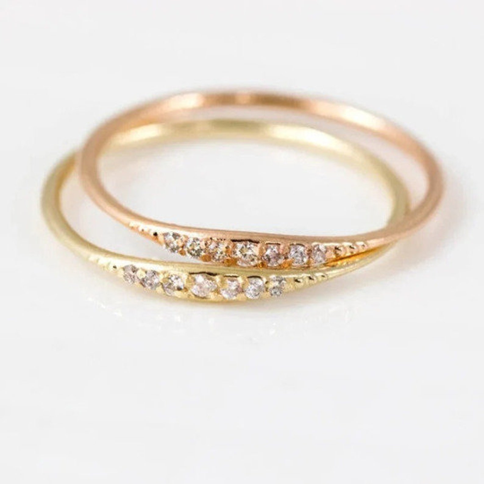 Dainty CZ Stacking Ring Gold Minimalist Ring CZ Ring Simple - Etsy