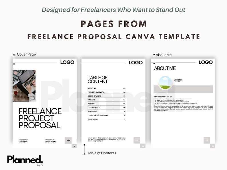 Canva Freelance Proposal Template | Editable Client Project (instant ...