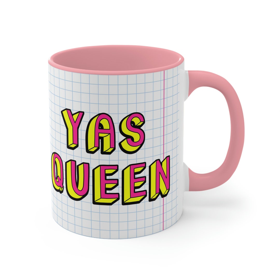 Yas Queen Mug Funny Humour Tea Coffee Lover Two Tone Cup Cute - Etsy