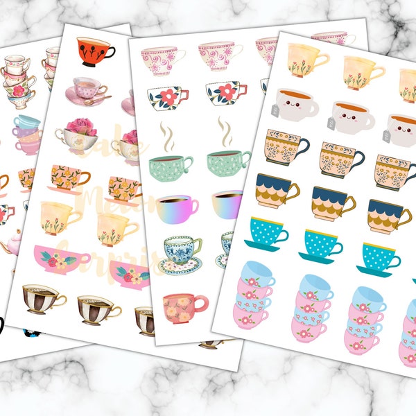Tea Cup Stickers - Etsy