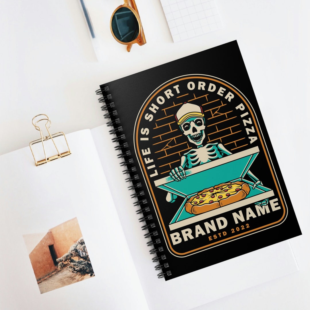 Pizza Takeaway Spooky Art Print Spiral Notebook Ruled Line - Etsy