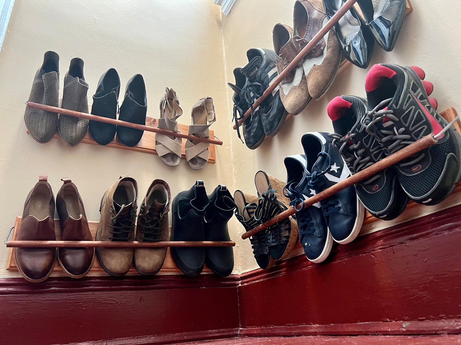 Minimalist Hanging Shoe Rack With Dowel. Storage Orgainizer for Your Rv ...