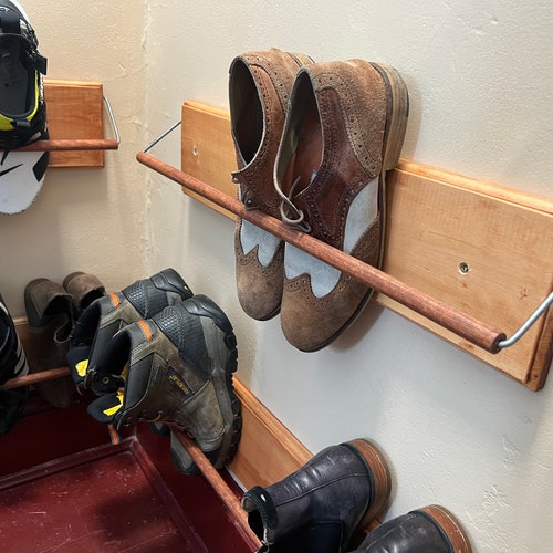 Minimalist Hanging Shoe Rack With Dowel. Storage Orgainizer - Etsy